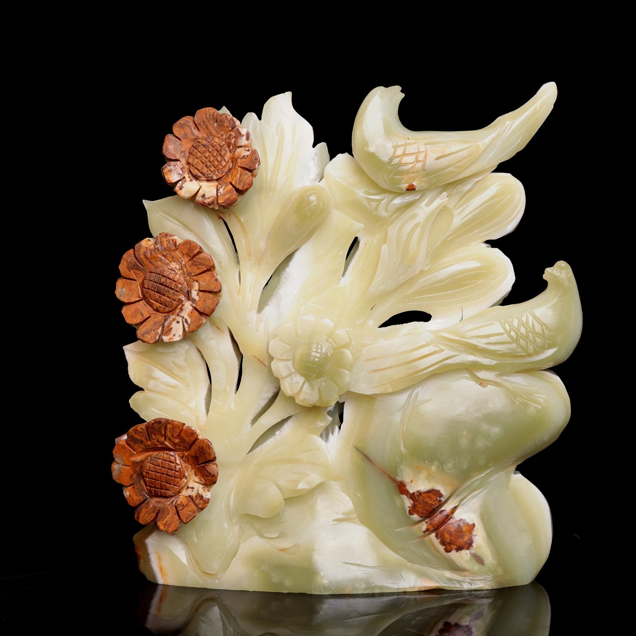 10" Afghan Jade Crystal Bird Figurine Healing Quartz Decor Gift ...